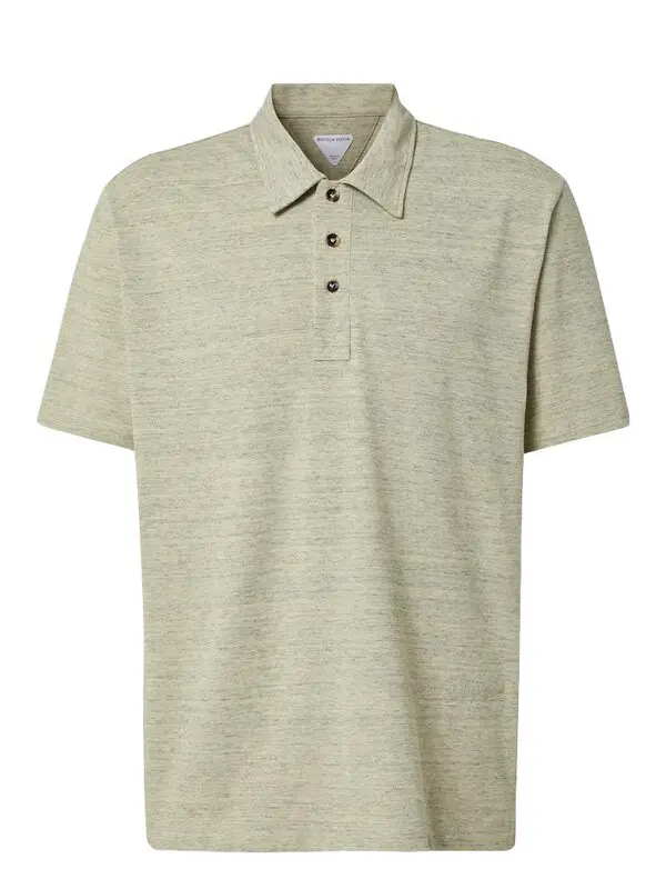 Bottega Veneta Chine Cotton Pique Polo Shirt - Beige