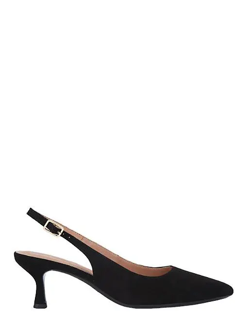 Carvela Allegra Slingback Heeled Suede Pumps - Black