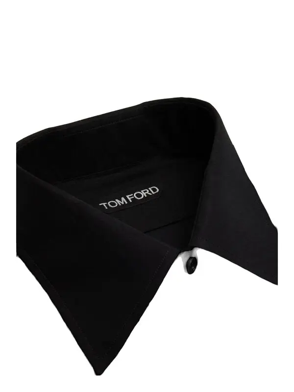 TOM FORD Apos;s Cotton Plisse Dress Shirt - Black