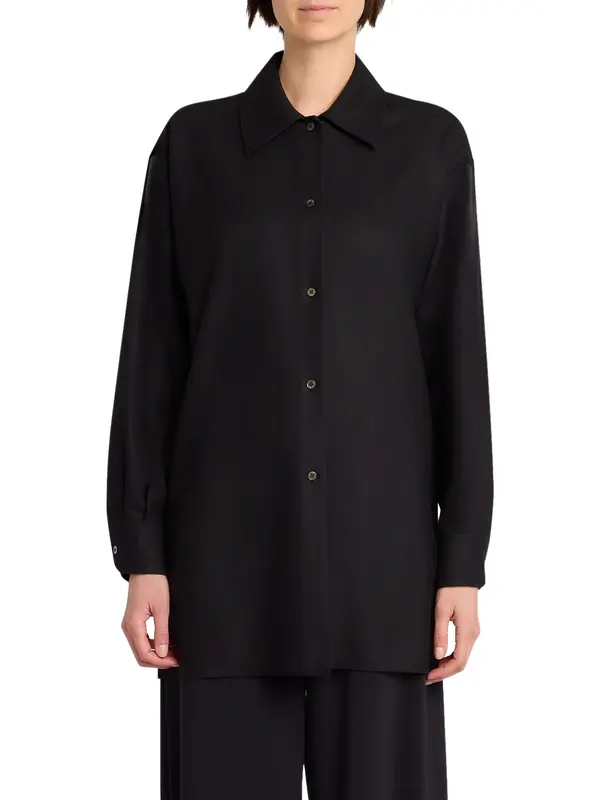 THE ROW Komako Wool Cashmere Blouse - Black
