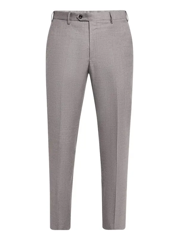 Giorgio Armani Wool Flat-front Trousers - Grey