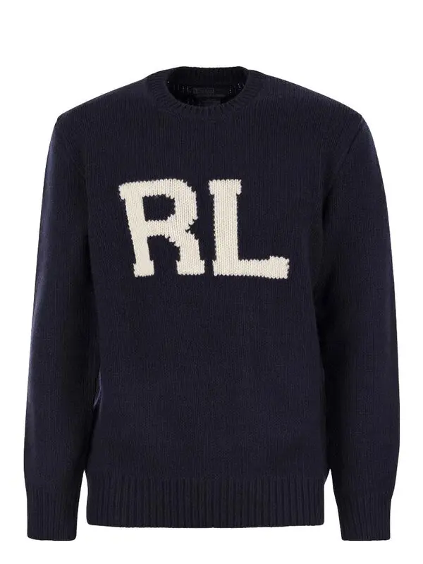 Ralph Lauren Wool Inlay Sweater - Blue