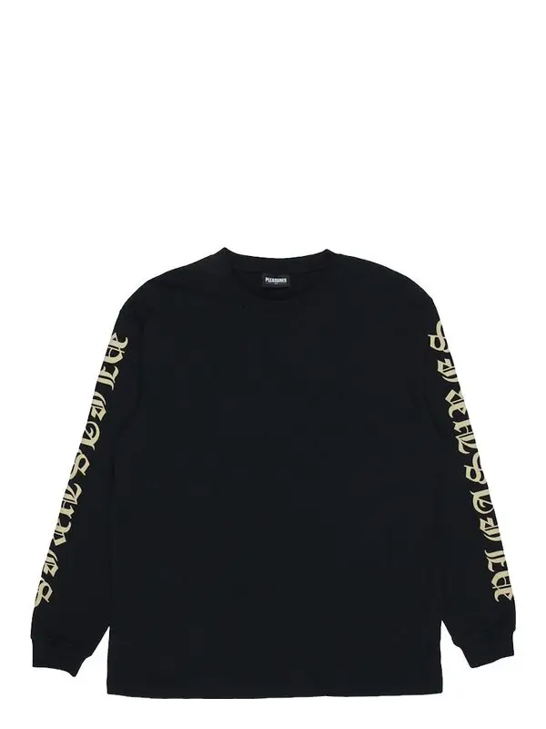 PLEASURES Old E Heavyweight Long Sleeve Shirt - Black