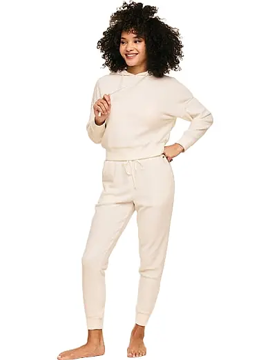 Victoria's Secret Adore Me Davinia Fleece Sweatshirt & Jogger Set - White,ivory