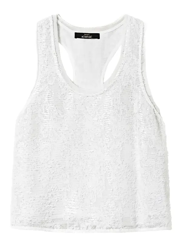 TWINSET Sequin-embellished Tank Top - White