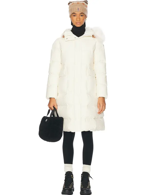 Moncler Blain Long Coat - White