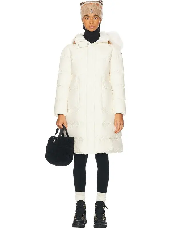 Moncler Blain Long Coat - White