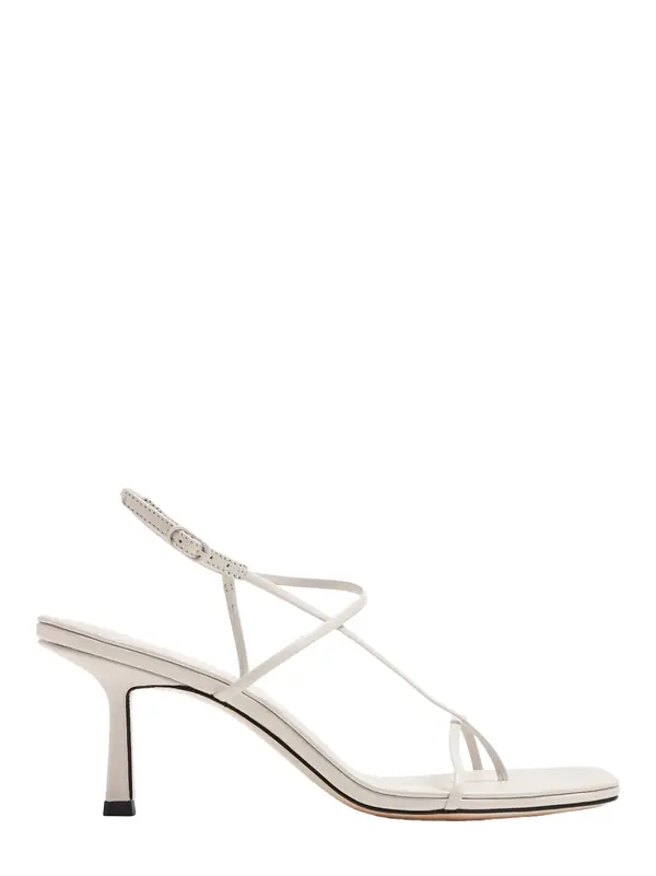 Studio Amelia 70mm Cross Front Leather Sandals - Neutrals