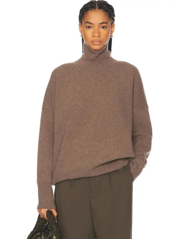 RÓHE Classic Turtleneck Sweater - Taupe Melange