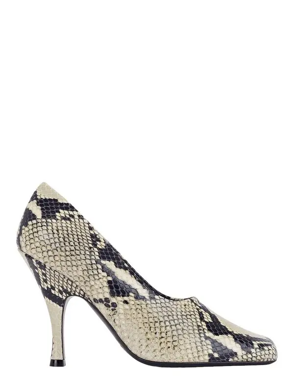 Khaite Eva Python-embossed Pumps - Natural