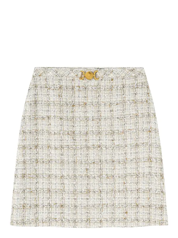 Versace Tweed A-line Mini Skirt - Neutrals