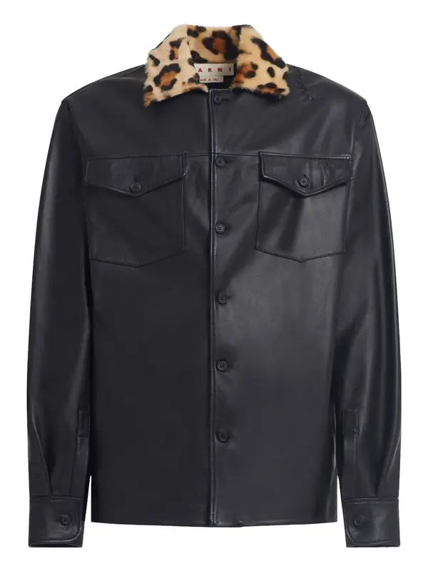 Marni Leather Shirt - Black