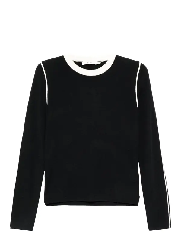 B+AB Contrast Trim Knit Sweatshirt - Black