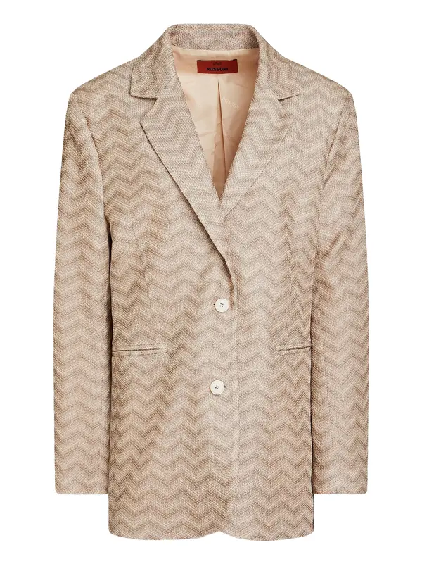 Missoni Crochet-knit Cotton Blazer - Mushroom