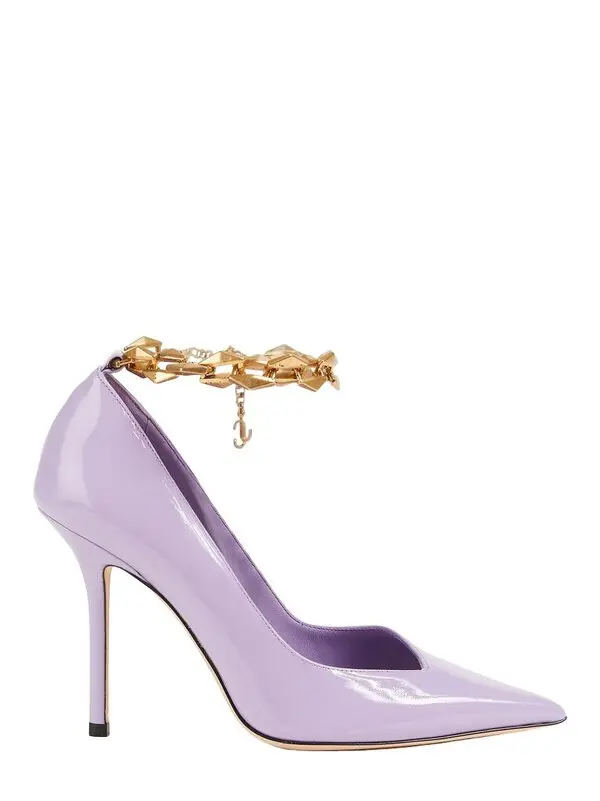 JIMMY CHOO Diamond Talura 100 Patent-leather Pumps - Lavender