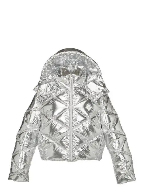 Mcm Quilted Puffer Jacket - Silver