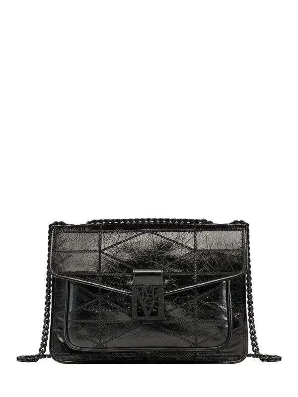 Mcm Travia Quilted Shoulder Bag - Black