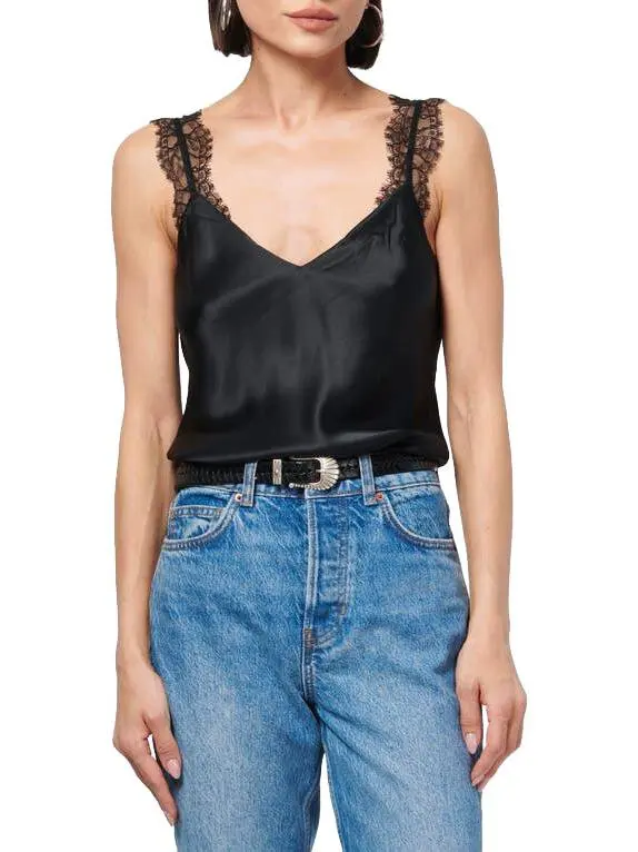 Cami Nyc Marlo Lace Trim Tank - Black