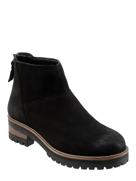 Softwalk Elmhurst Platform Bootie - Black Nubuck
