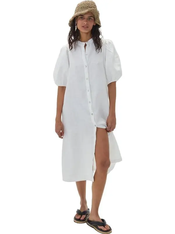 Lanhtropy Bubble Linen A-line Dress - Off White