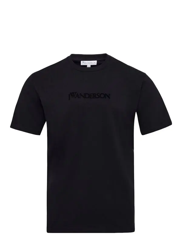JW Anderson Logo-embroidered T-shirt - Black