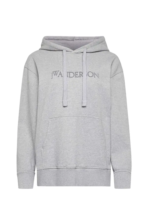 JW Anderson Logo-embroidered Hoodie - Grey