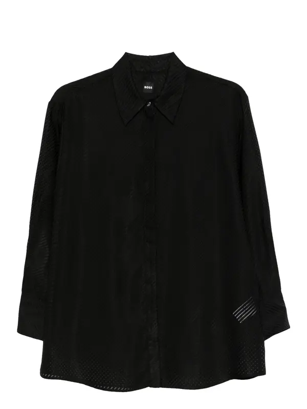 BOSS Burnout Stripe Blouse - Black