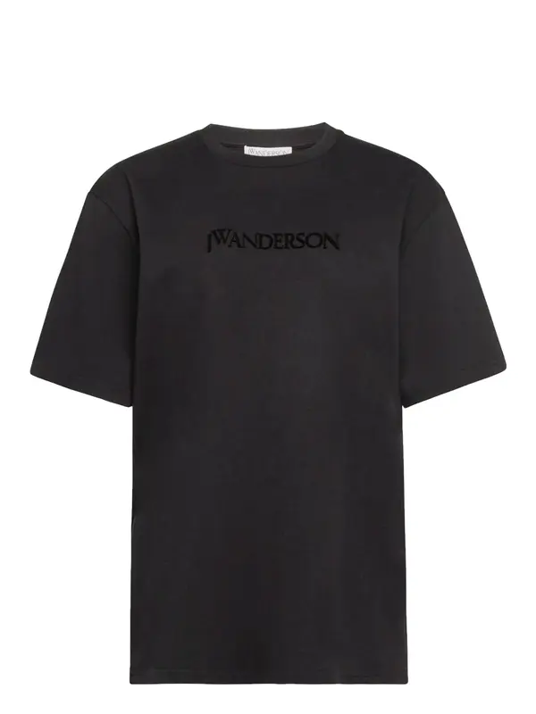 JW Anderson Logo-embroidered T-shirt - Black