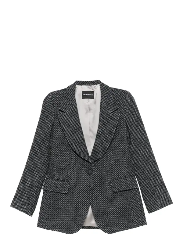 Emporio Armani Single-breasted Knitted Blazer - Grey