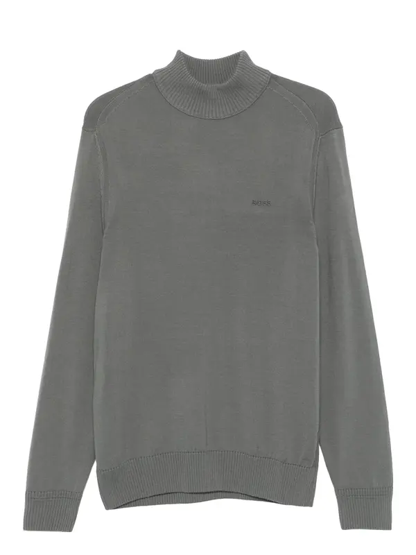 BOSS Logo-embroidered Sweater - Grey