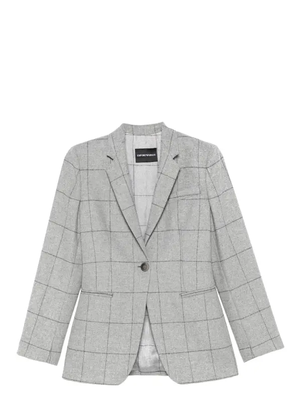 Emporio Armani Checked Blazer - Grey