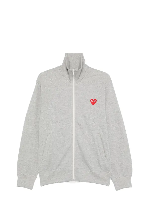 Play Comme Des Garcon Heart-patch Sweatshirt - Grey
