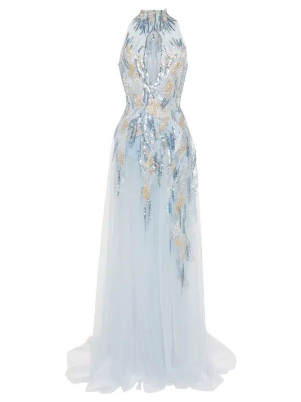 SAIID KOBEISY Embroidered Dress - Blue