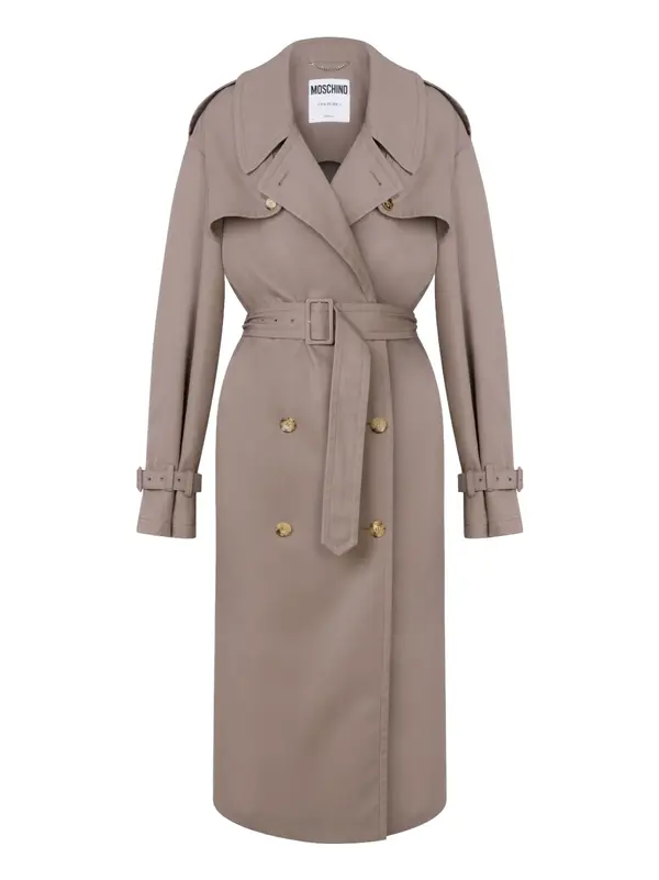 Moschino Gabardine Trench Coat - Brown