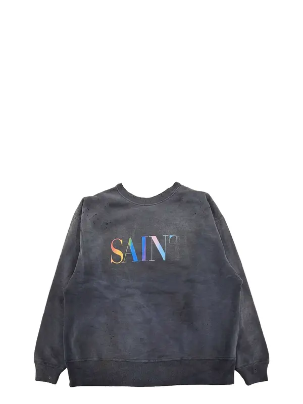 SAINT MXXXXXX Logo-print Sweatshirt - Black