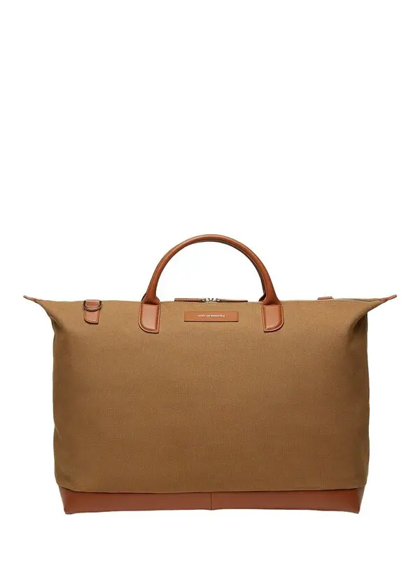 WANT Les Essentiels Hartsfield Organic Cotton Canvas Weekender Bag - Dark Camel