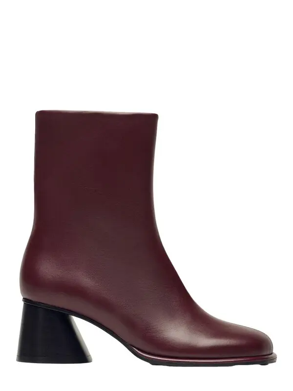 WANT Les Essentiels Holton Leather Heeled Boots - Dark Cherry