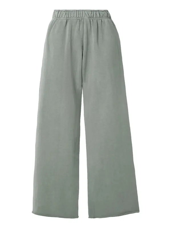 SLVRLAKE Cotton-jersey Wide-leg Track Pants - Green