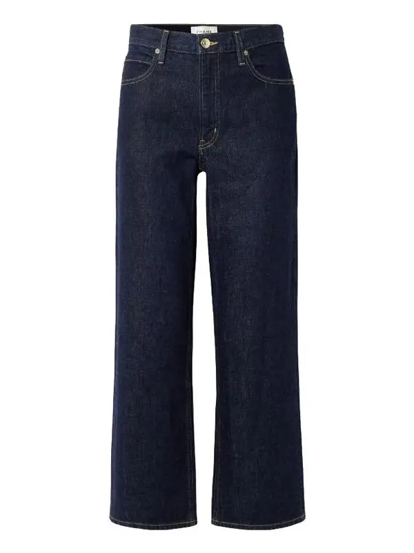 FRAME The Hang Cropped Straight-leg Jeans - Blue