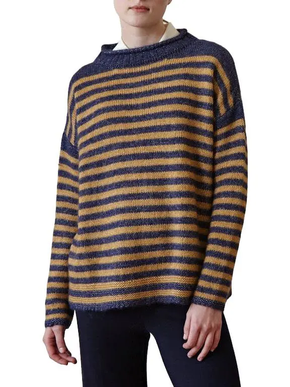 OYUN Striped Guernsey Sweater - Navy /golden