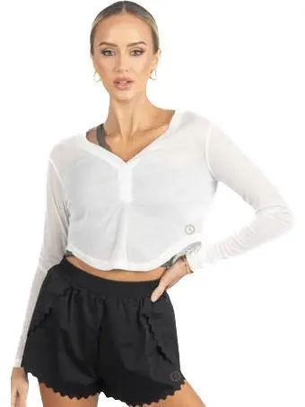 AKALIA Ashley Long Sleeve Top - White