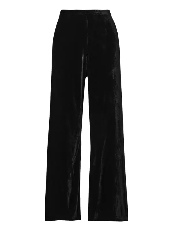 Le Kasha San Polo Velvet Wide-leg Pants - Black