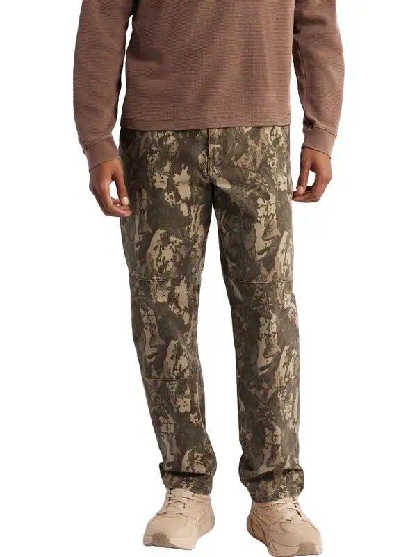 Bp. Camo Relaxed Fit Stretch Canvas Workwear Pants - Olive Camo Branch