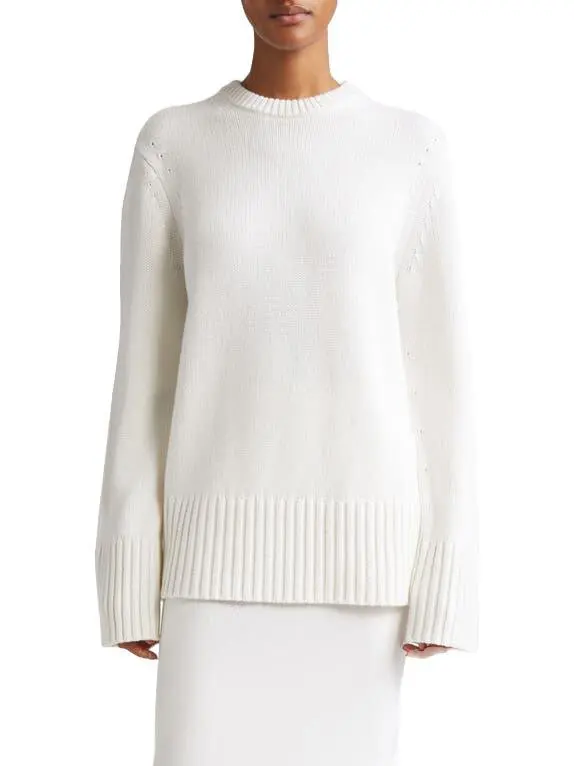Michael Kors Oversized Cashmere Tunic Sweater - Optic White