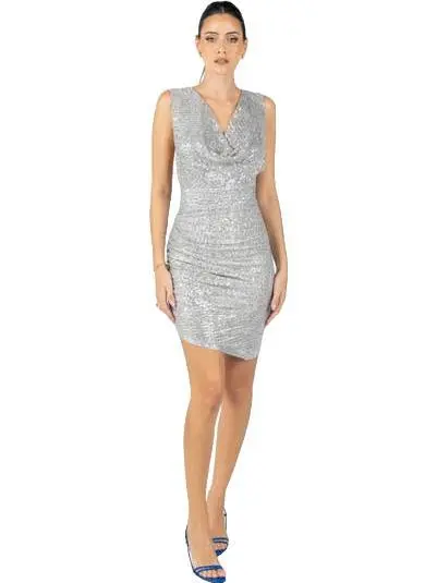 AKALIA Ashley Mini Dress - Silver