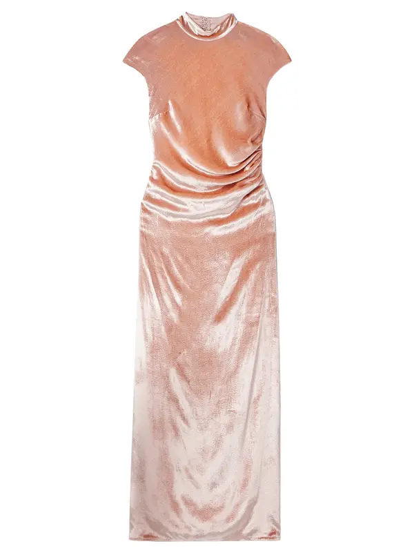 Staud Tina Velvet Gown - Pink
