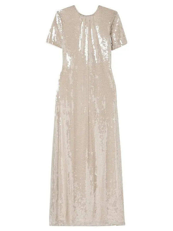 Staud Safi Sequined Tulle Maxi Dress - Off-white