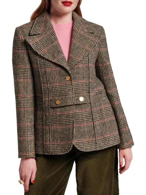 FRANCES VALENTINE Newbury Plaid Wool Bobby Blazer - Multi