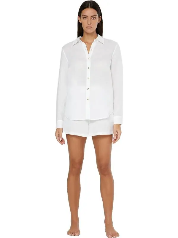 Onia Air Linen Drawstring Short - White