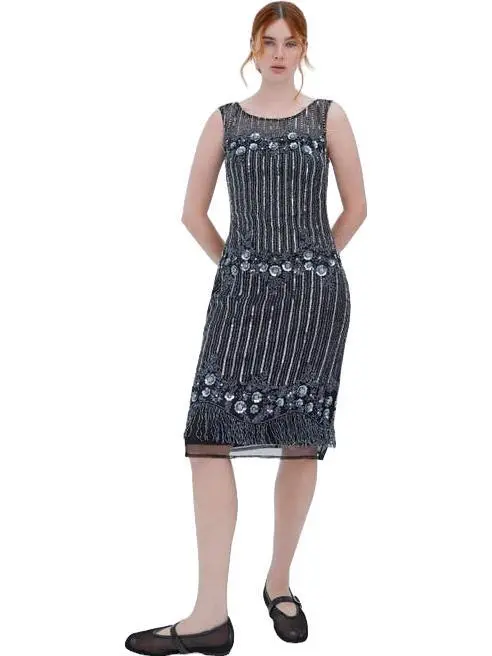 RAISHMA Kara Embellished Dress - Black
